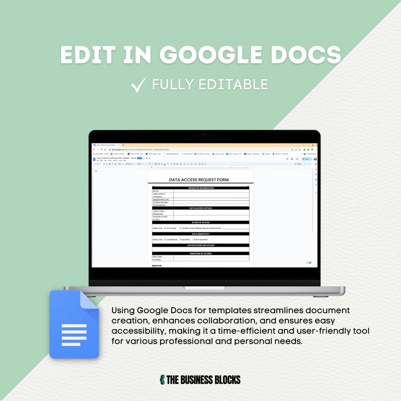 Data Access Request Form Template: GDPR Data Management (google Docs ...