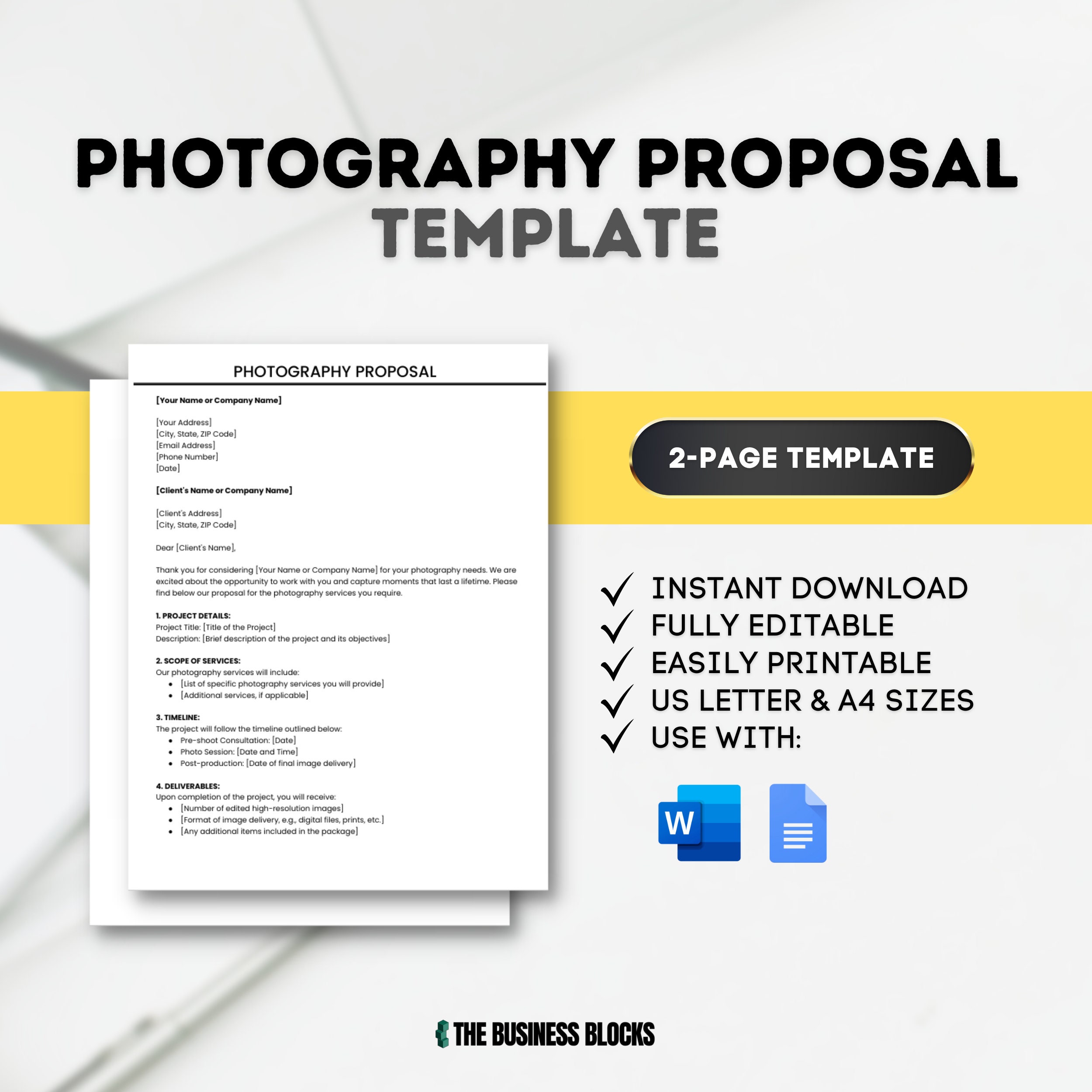 Photography Proposal Template Photo Shoot Proposal Photography Services ...