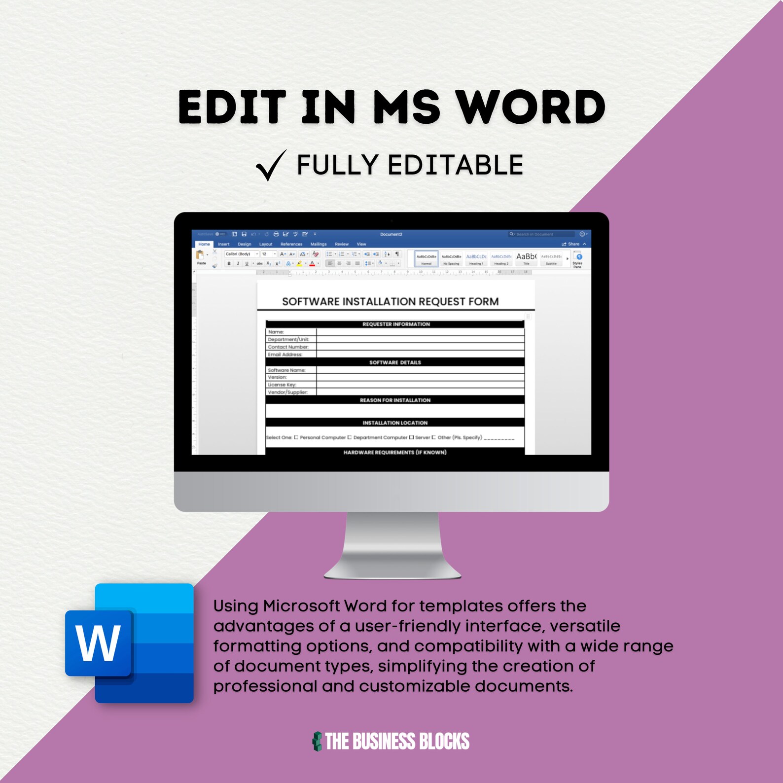 Software Installation Request Form Template Application Installation ...