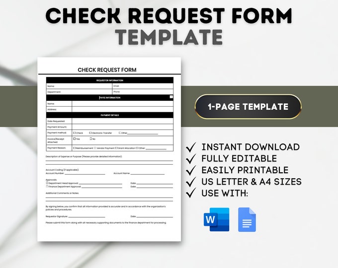 Presentation Request Form Template: Editable Business Form (digital ...