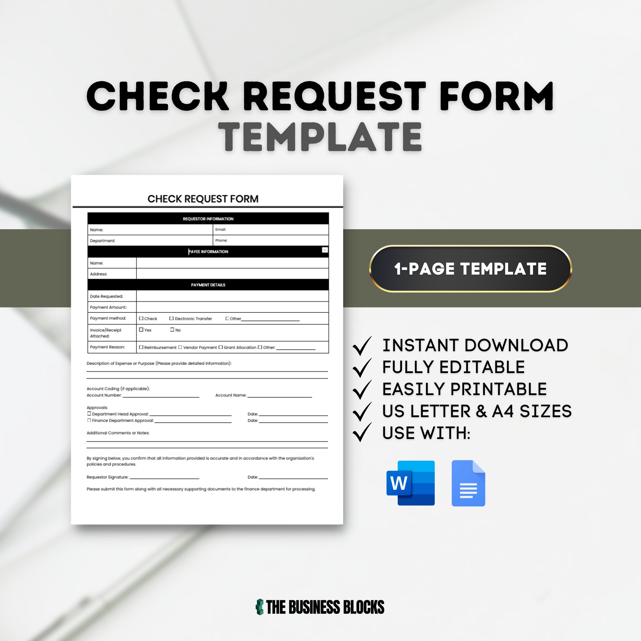 Check Request Form Template Human Resources Payroll Form Reimbursement ...