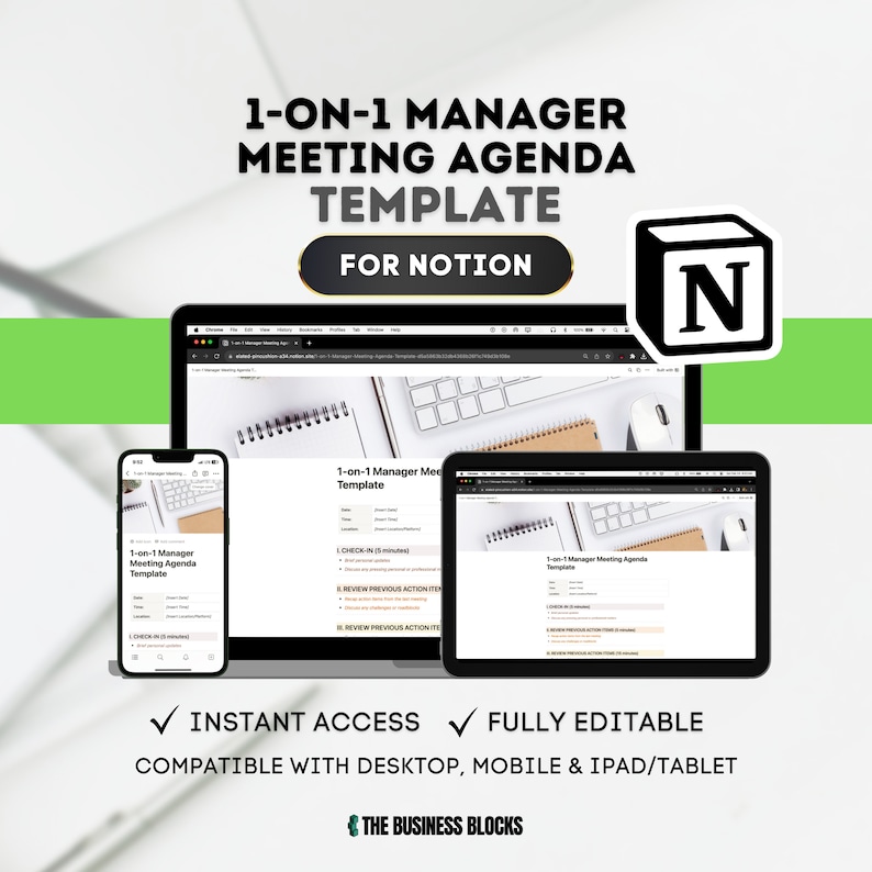 Notion 1-on-1 Manager Meeting Agenda Template - Etsy