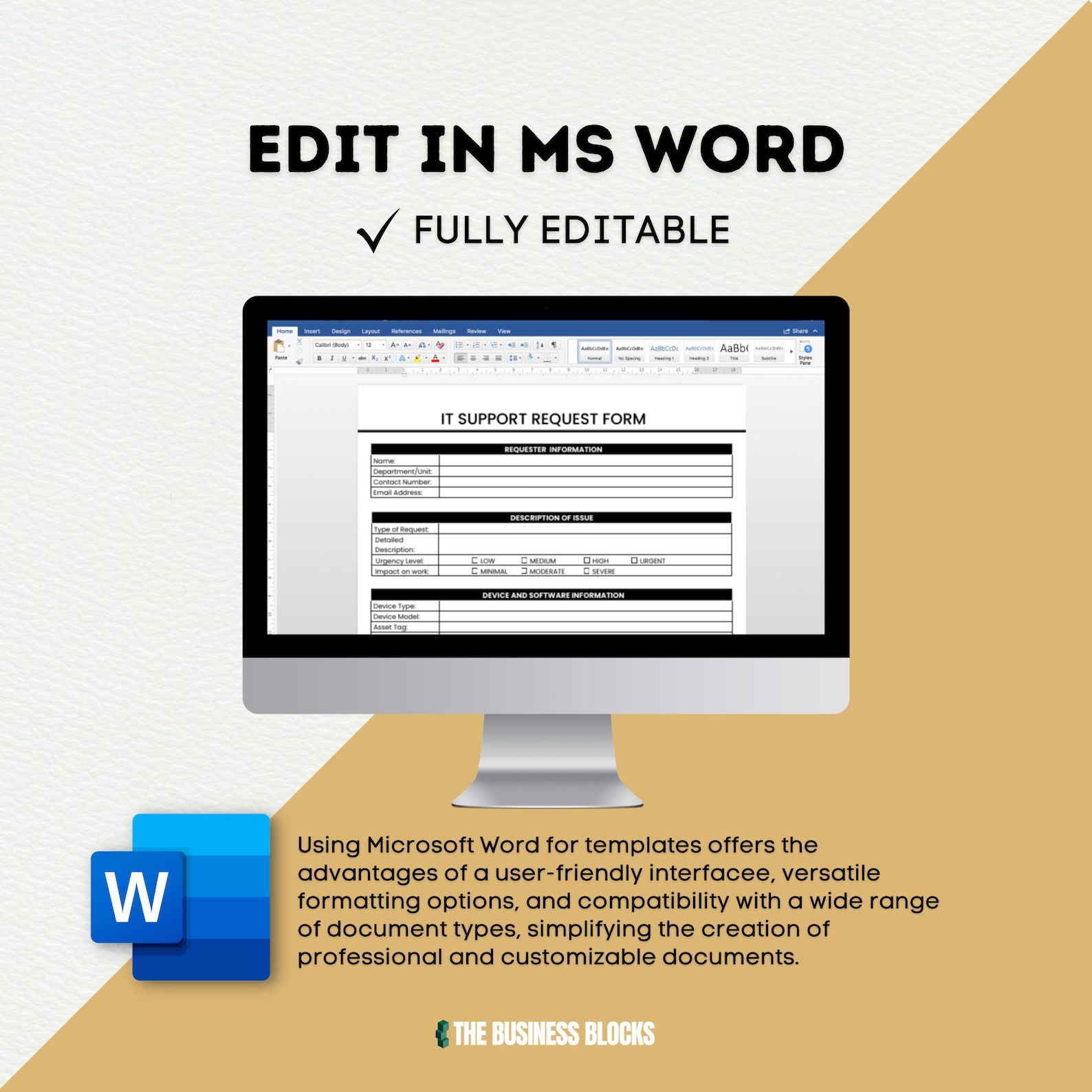 IT Support Request Form Template: Customizable Help Desk (digital Download) - Etsy