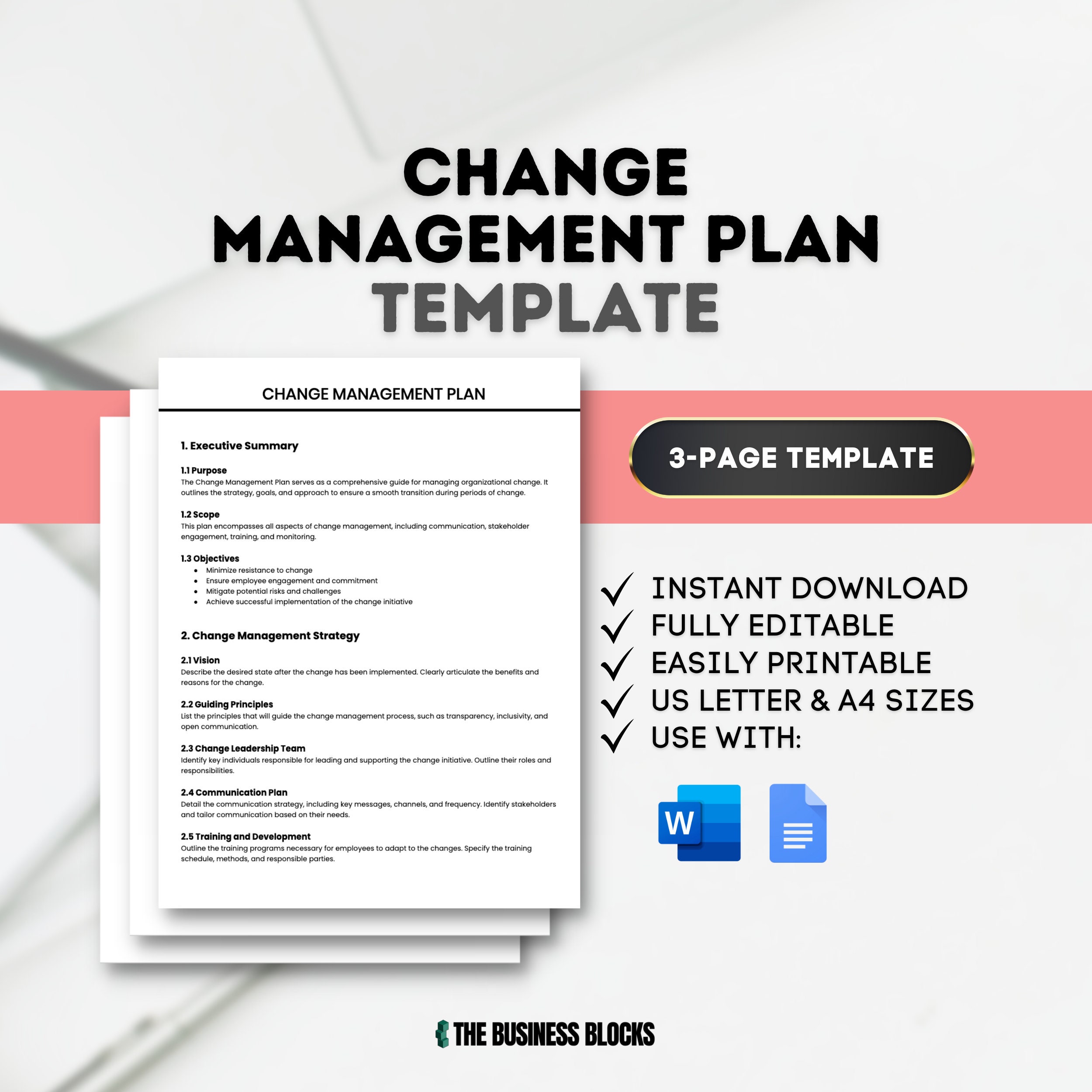 Change Management Plan Template Change Control Plan Change ...