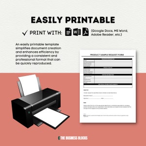 Product Sample Request Form Template (google Docs, MS Word) - Etsy