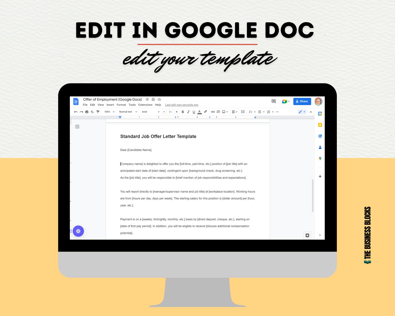 Job Offer Letter Template: Editable HR Employment Form (canva, Google ...