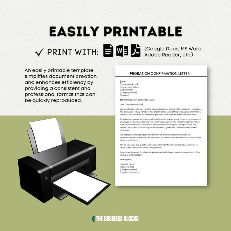 Probation Confirmation Letter Template: HR Completion Letter (google ...