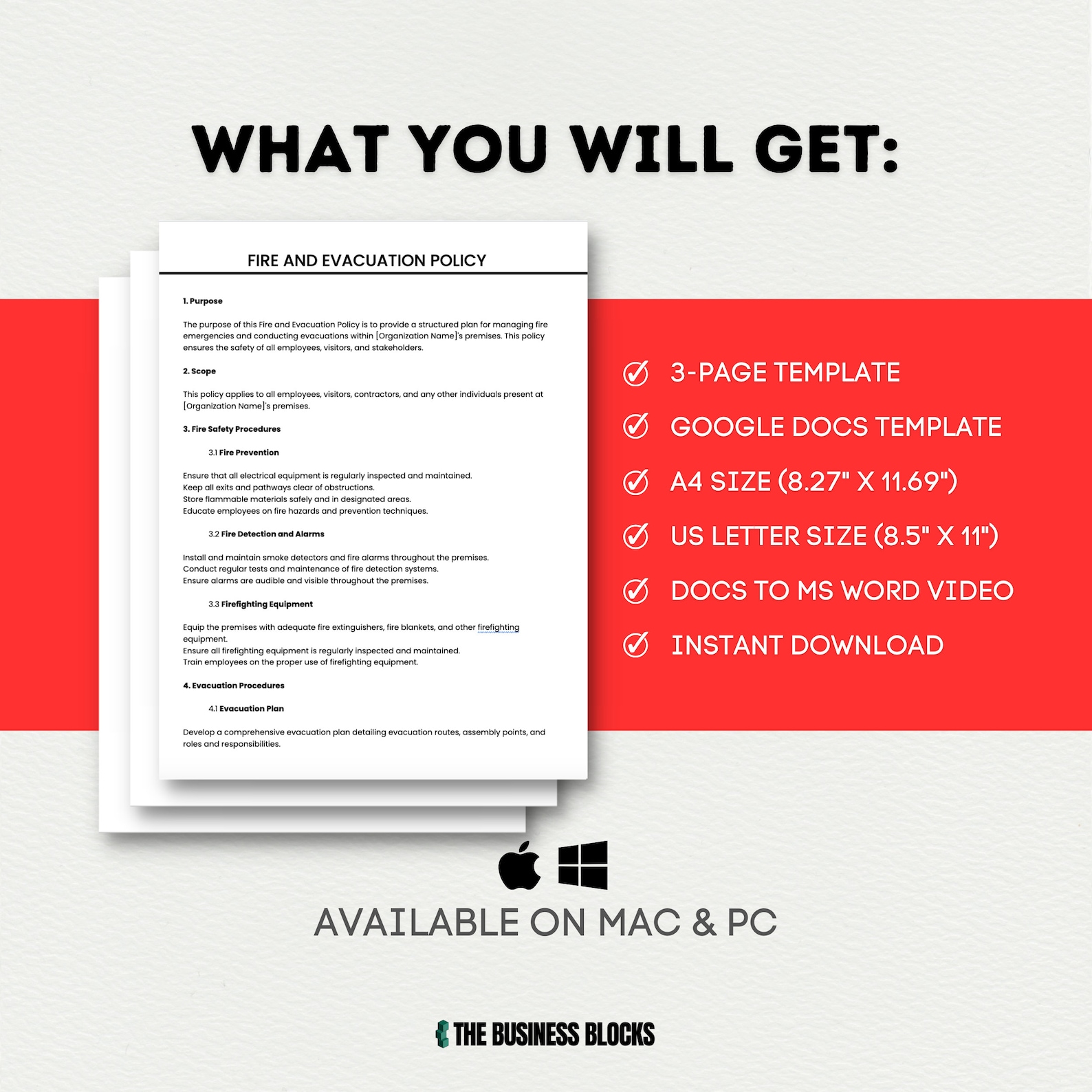 Fire and Evacuation Policy Template: Editable Safety Plan (google Docs ...
