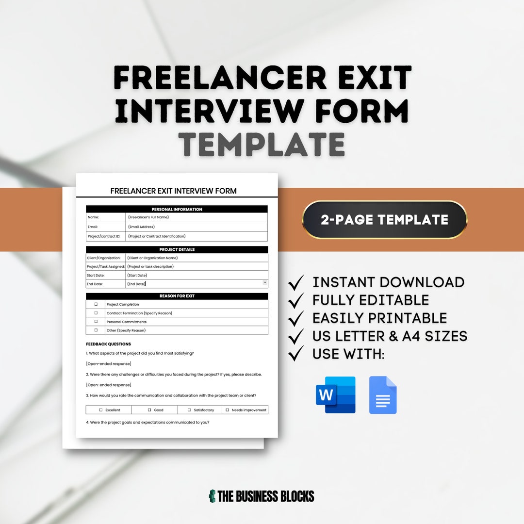 Freelancer Exit Interview Form Template Freelancer Offboarding ...