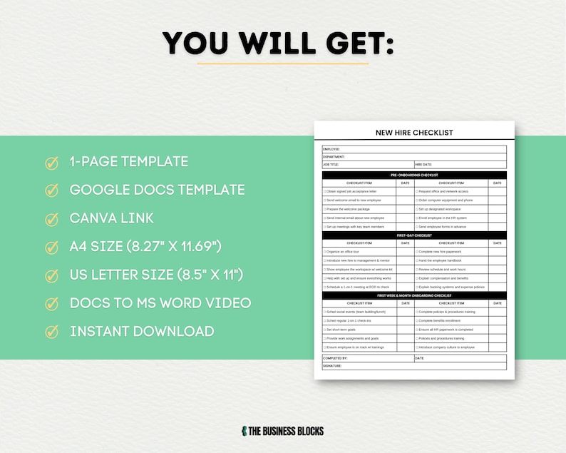 Employee Onboarding Checklist Template: New Hire Training (digital ...