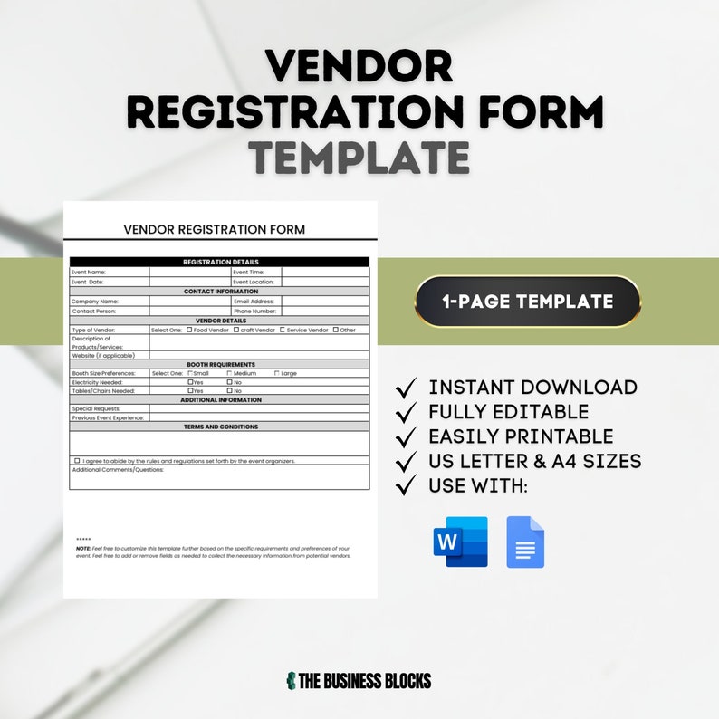 Vendor Registration Form Template: Onboarding & Application (google ...
