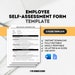 Employee Self-assessment Form Template Self-evaluation Form Performance ...