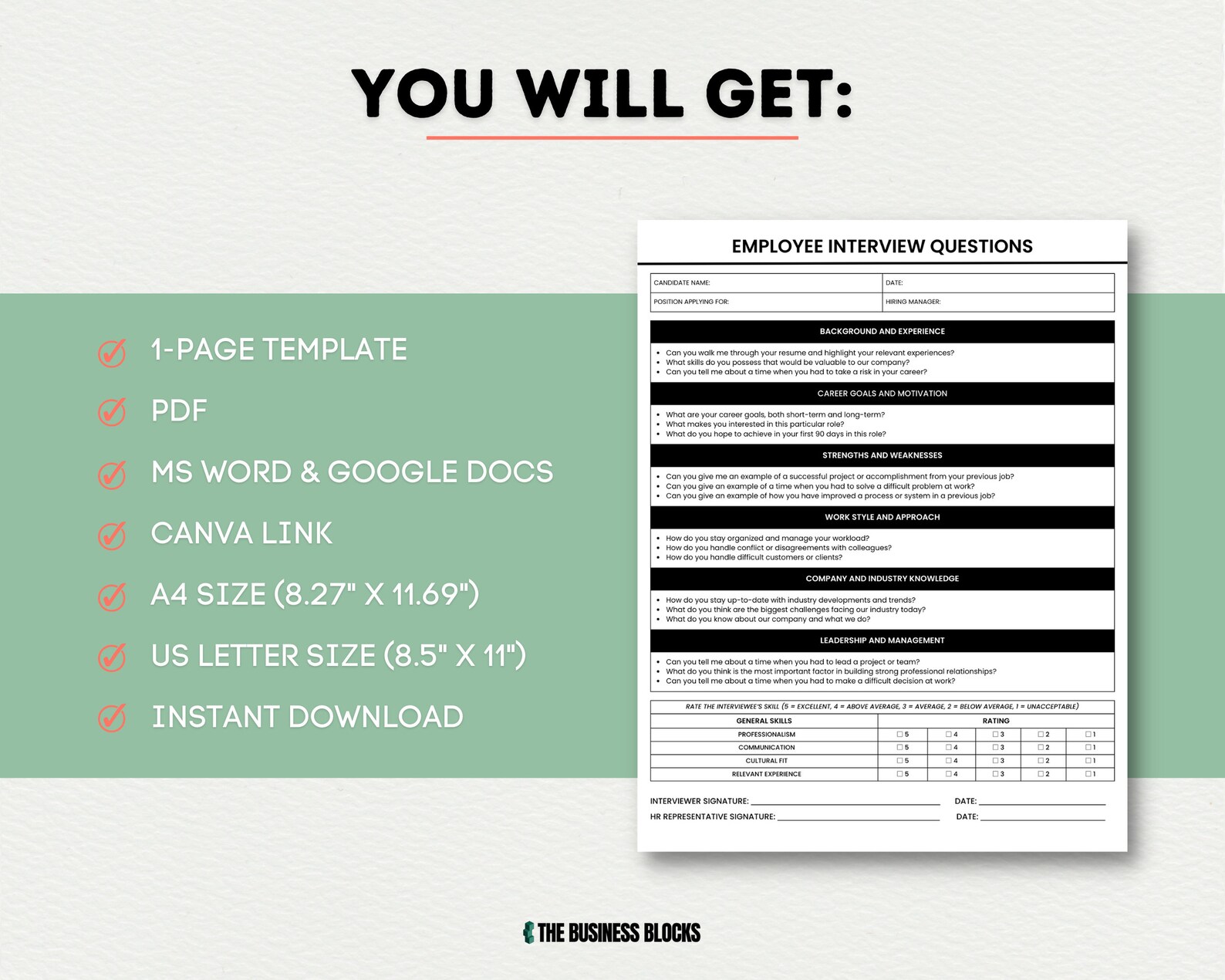 Job Interview Questions Template Interview Prep Interview Guide ...