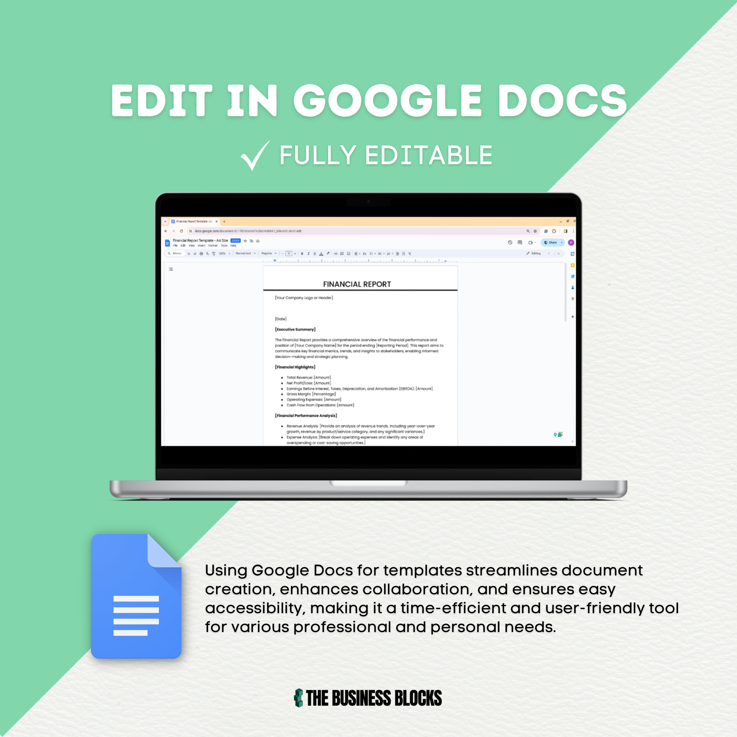 Financial Report Template: Business Financial Statement (digital ...