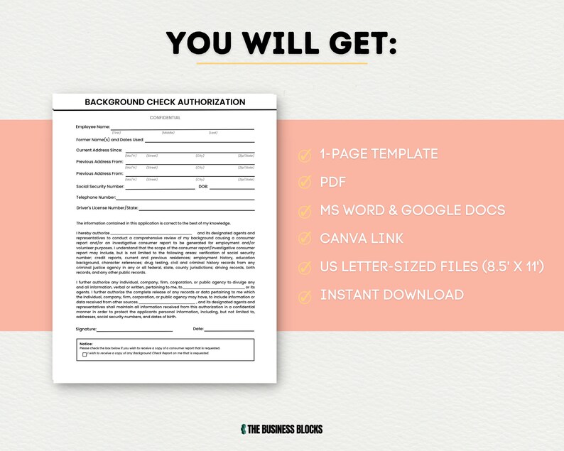Employee Background Check Form Background Consent Reference Check ...