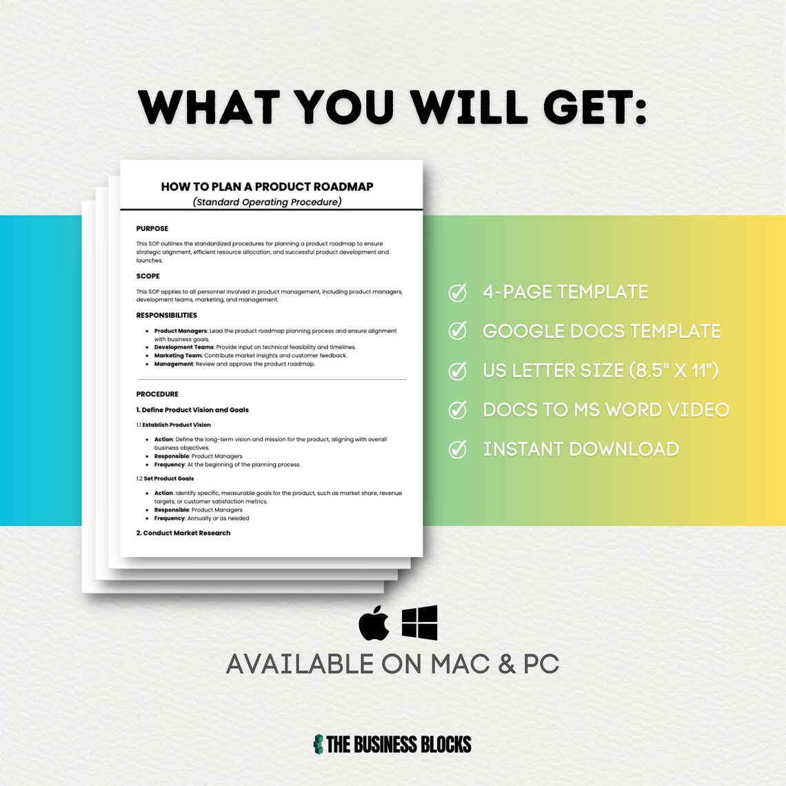 Product Roadmap SOP Template: Editable Planning Guide (google Docs, MS ...