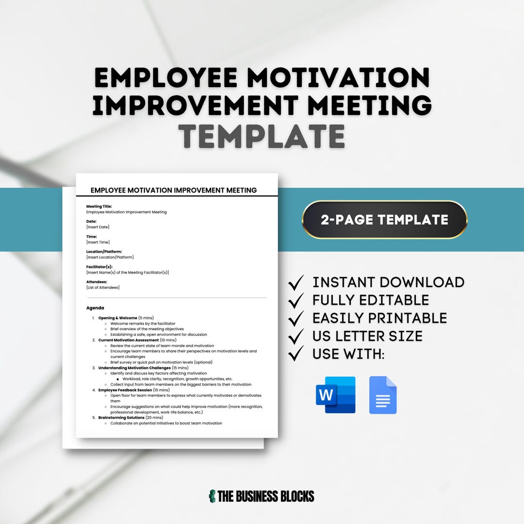 Employee Motivation Meeting Template: Team Morale Improvement (google ...