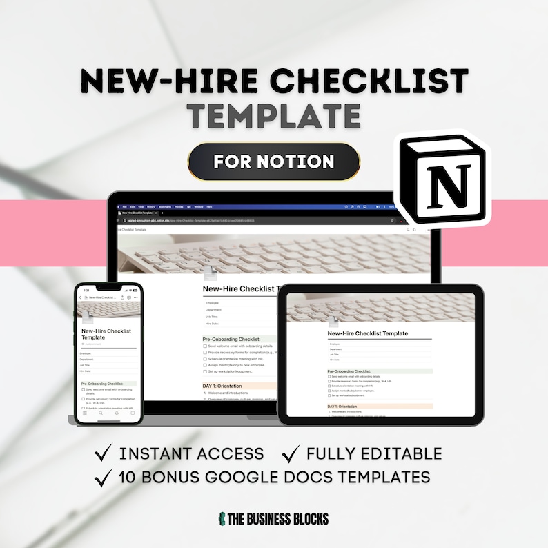 NOTION New-hire Checklist Template HR Onboarding Template Notion ...