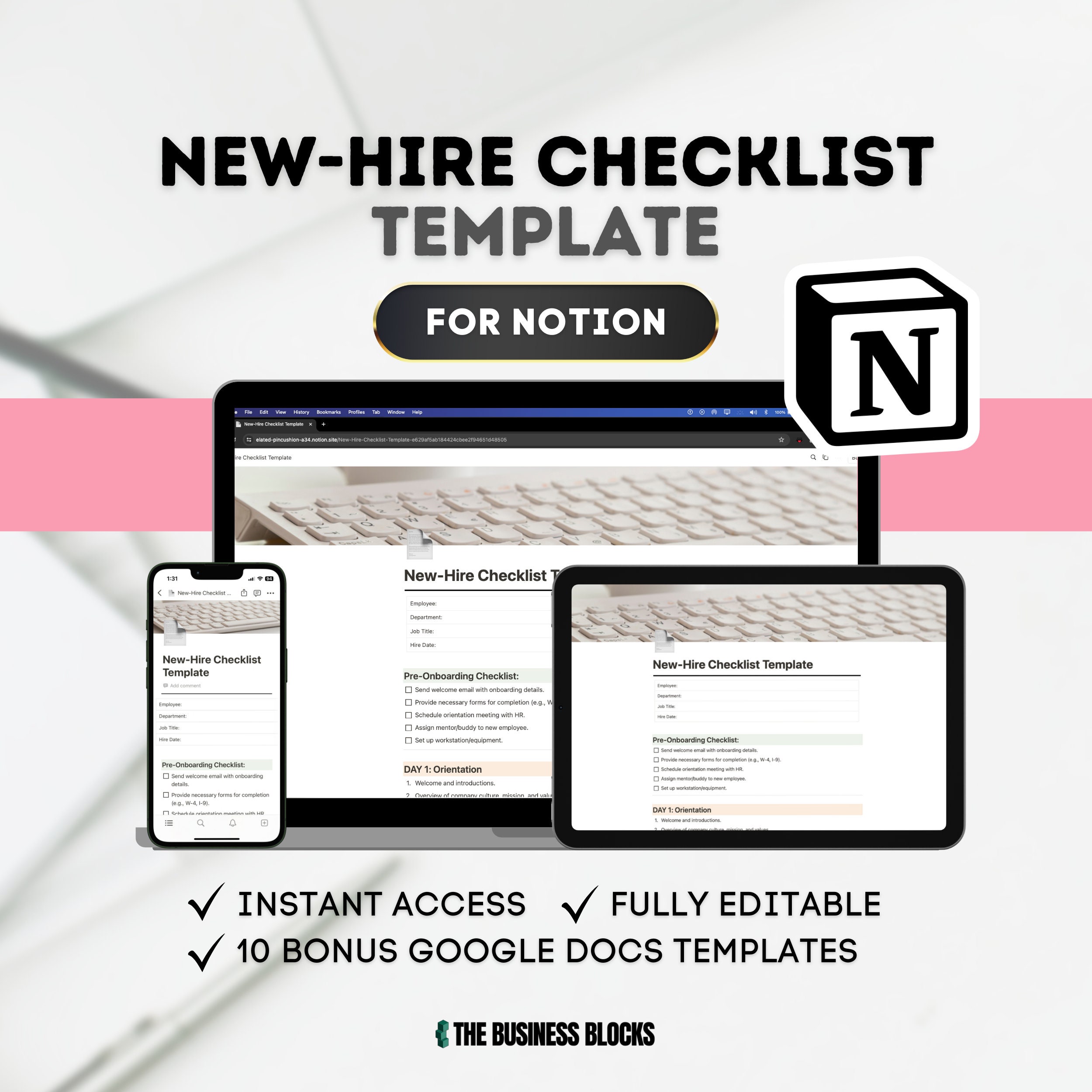 NOTION New-hire Checklist Template HR Onboarding Template Notion ...