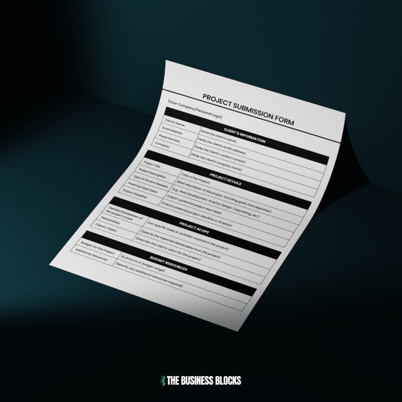 Freelance Project Submission Form Template Project Submission Form Project Request Form Template ...