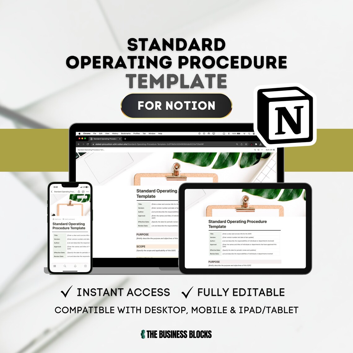 Notion SOP Template: Standard Operating Procedure Organization - Etsy