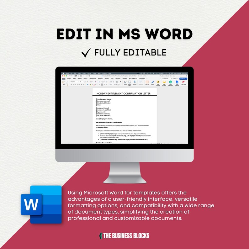 Holiday Entitlement Confirmation Letter Template (google Docs, MS Word ...