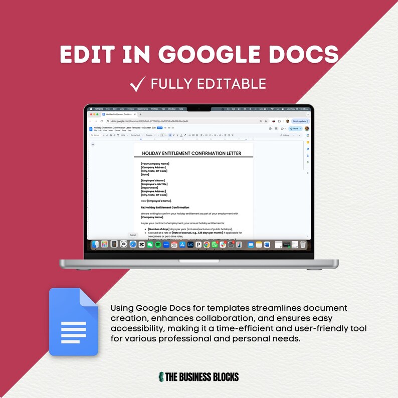 Holiday Entitlement Confirmation Letter Template (google Docs, MS Word ...
