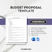 Budget Proposal Template: Financial Plan (google Docs, MS Word) - Etsy