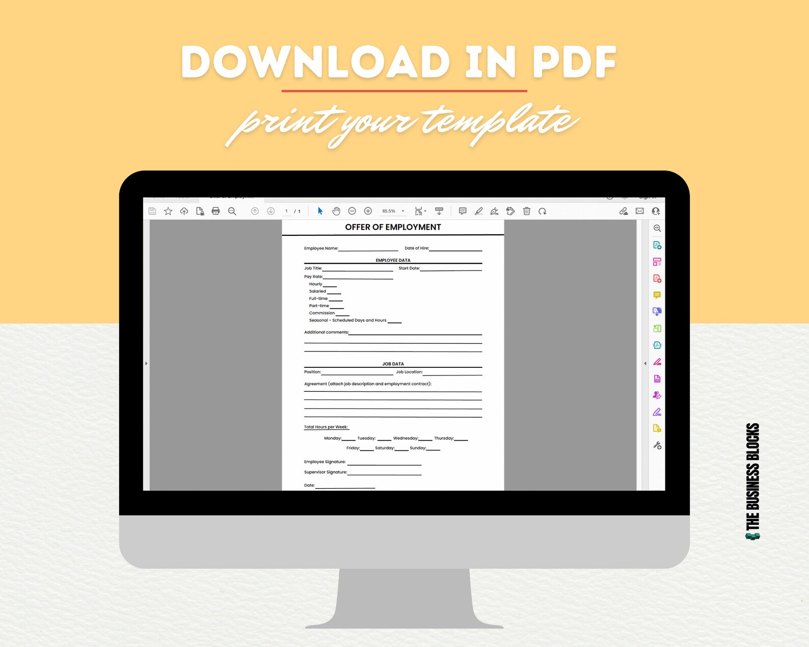 Job Offer Letter Template: Editable HR Employment Form (canva, Google ...
