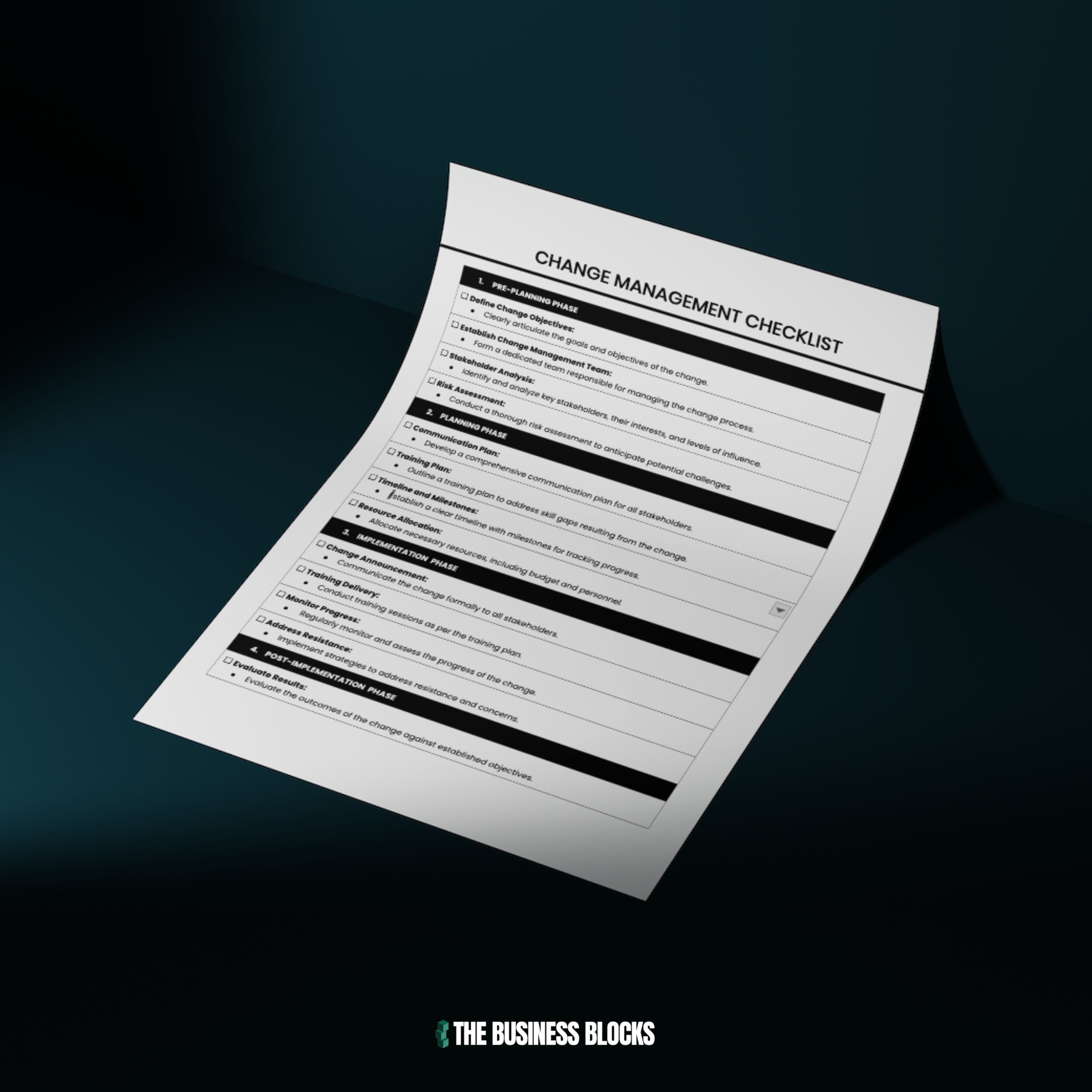 Change Management Checklist Template: Editable Process Control Log ...