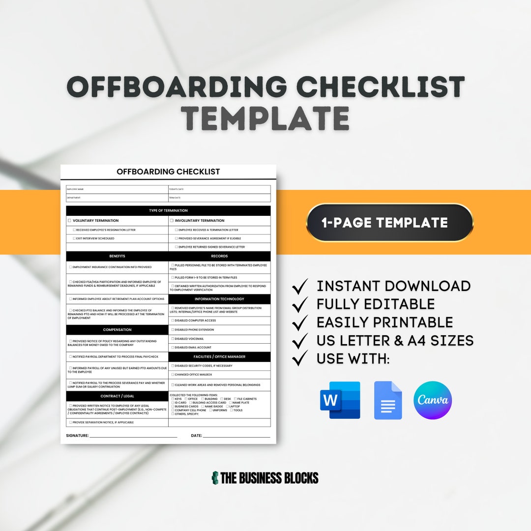 Offboarding Checklist Employee Offboarding Template Selfemployed ...