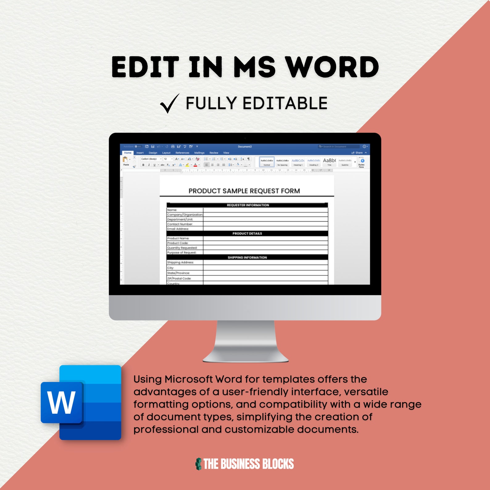 Product Sample Request Form Template (google Docs, MS Word) - Etsy