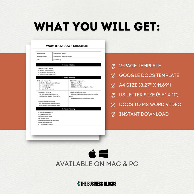 Work Breakdown Structure Template Project Management Task Tracker Small ...
