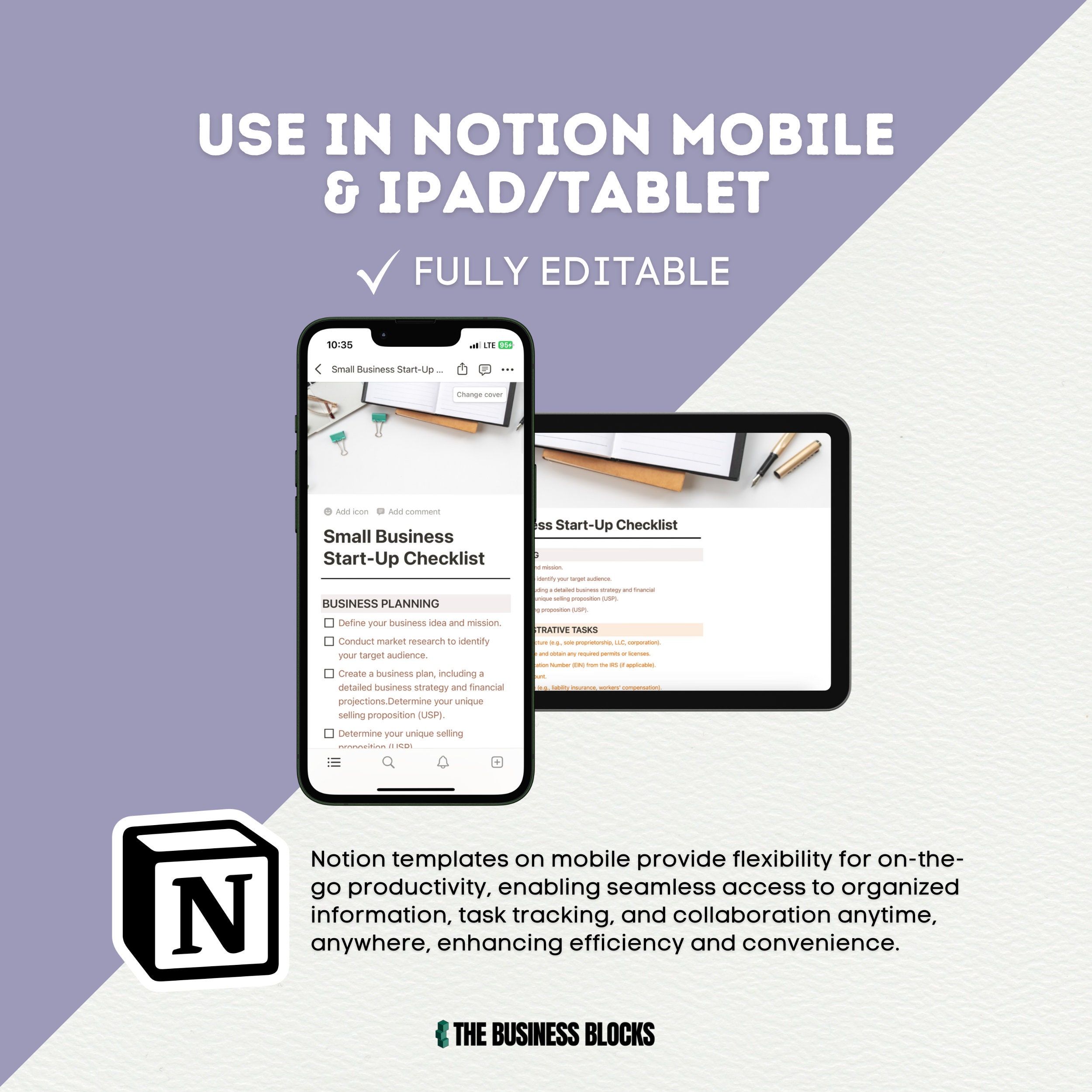 NOTION Small Business Start up Checklist Template Business Launch ...