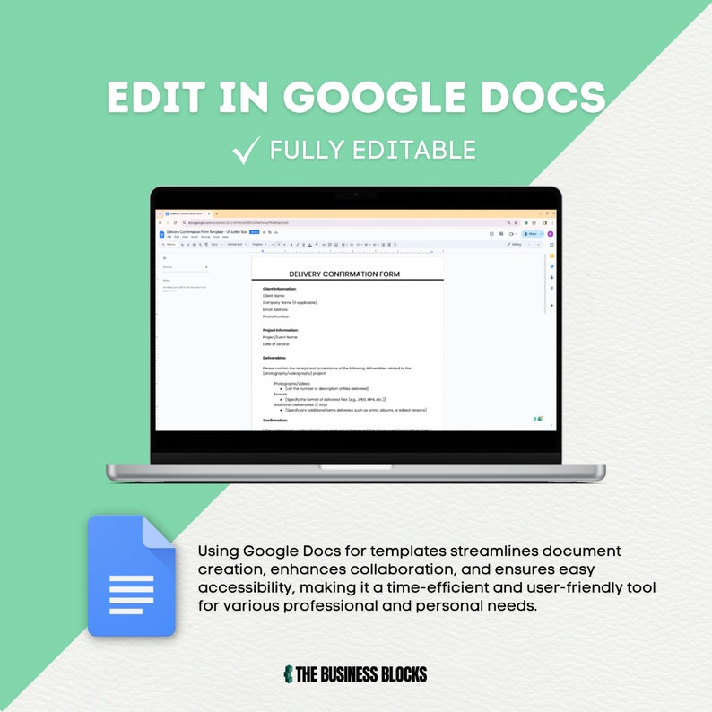 Delivery Confirmation Form Template: Photography & Videography (google ...
