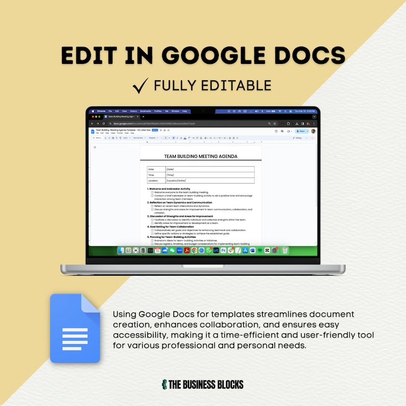 Team Building Meeting Agenda Template: Editable Session Plan (google ...