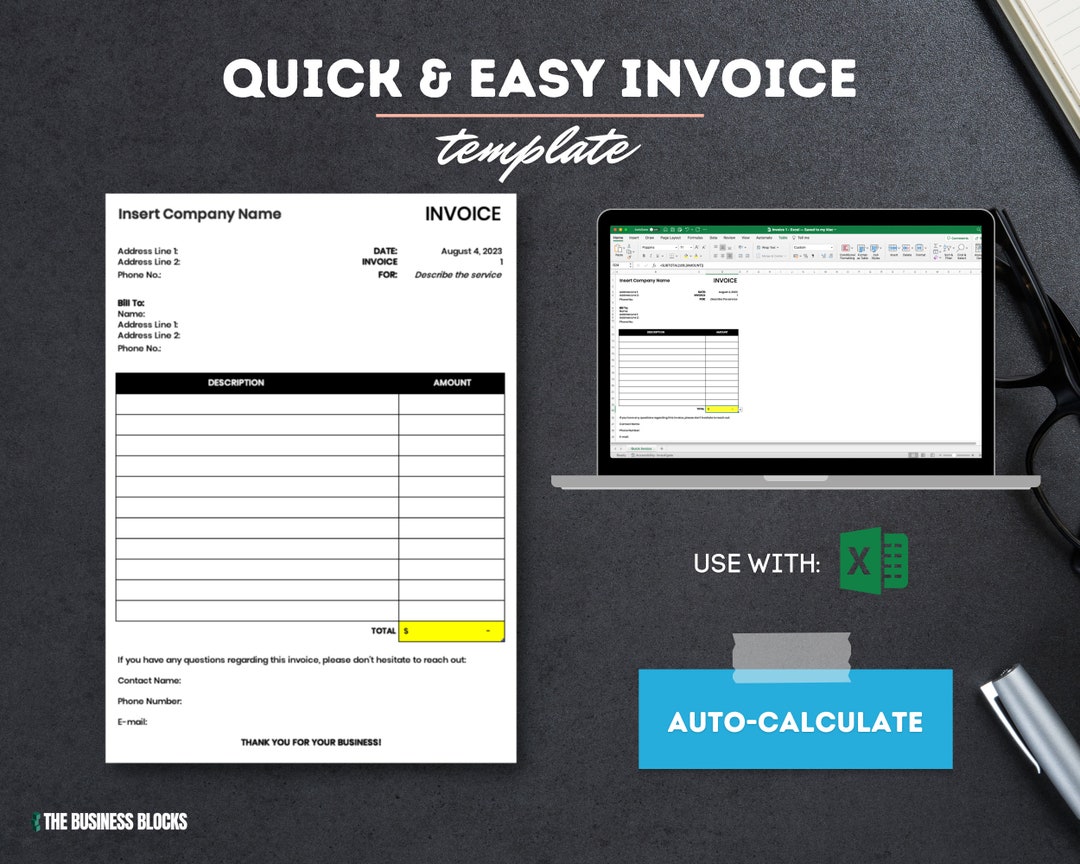 Excel Invoice Template Small Business Bookkeeping Template Invoice ...