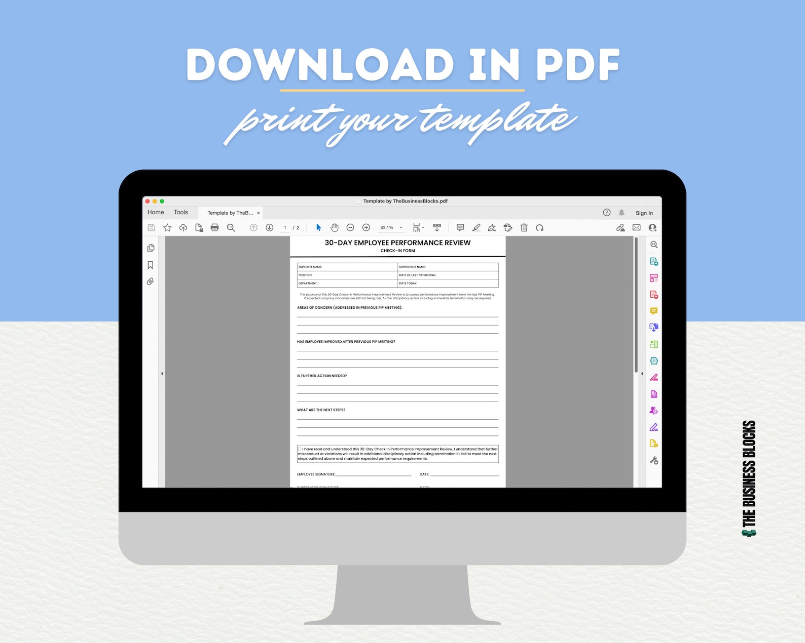 30-day Employee Performance Review Template: Manager Feedback (canva ...