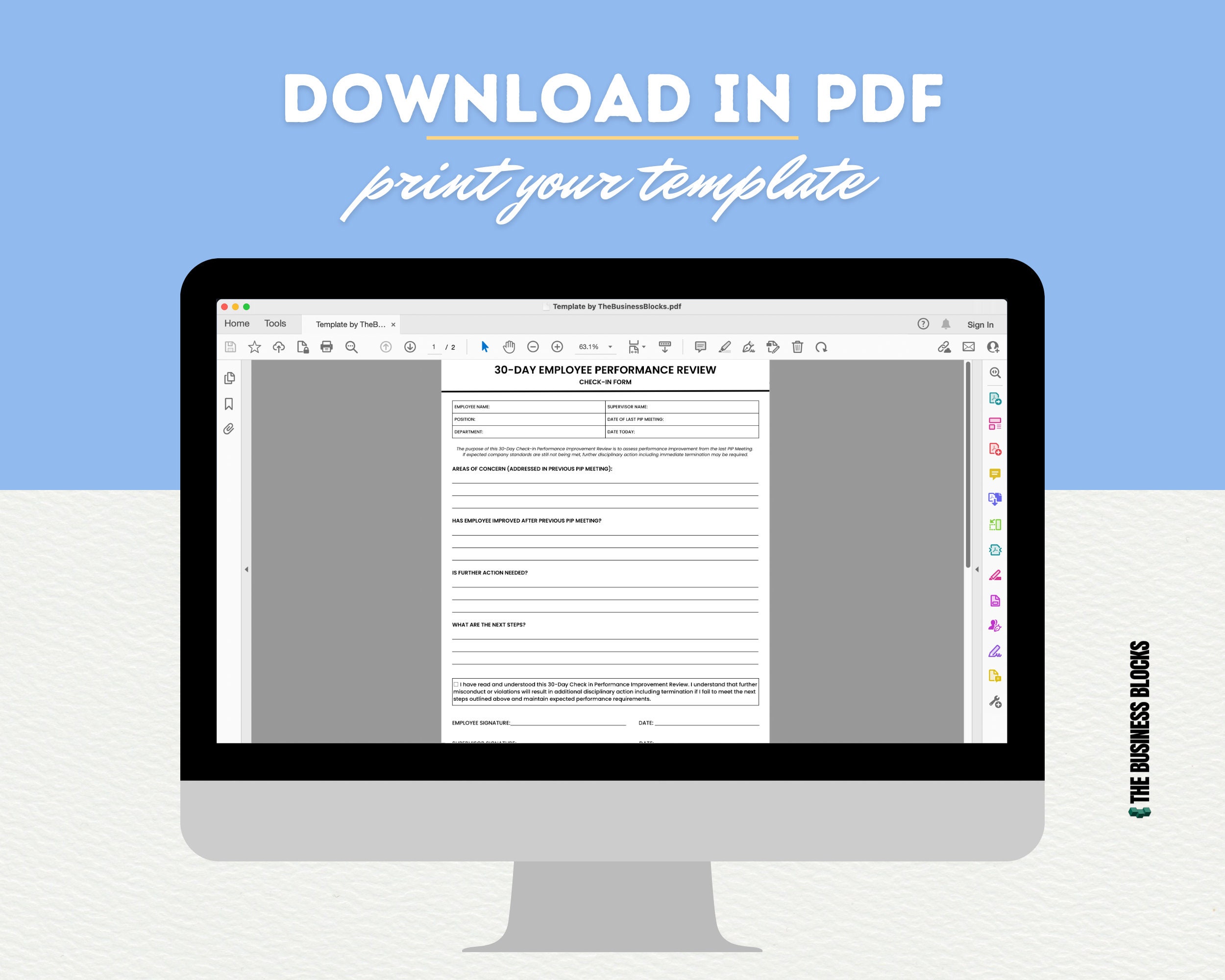 30-day Employee Performance Review Template: Manager Feedback (canva ...