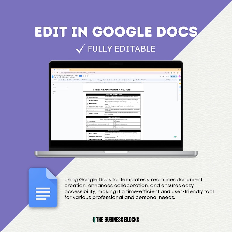 Event Photography Checklist Template: Shot List & Workflow (google Docs ...