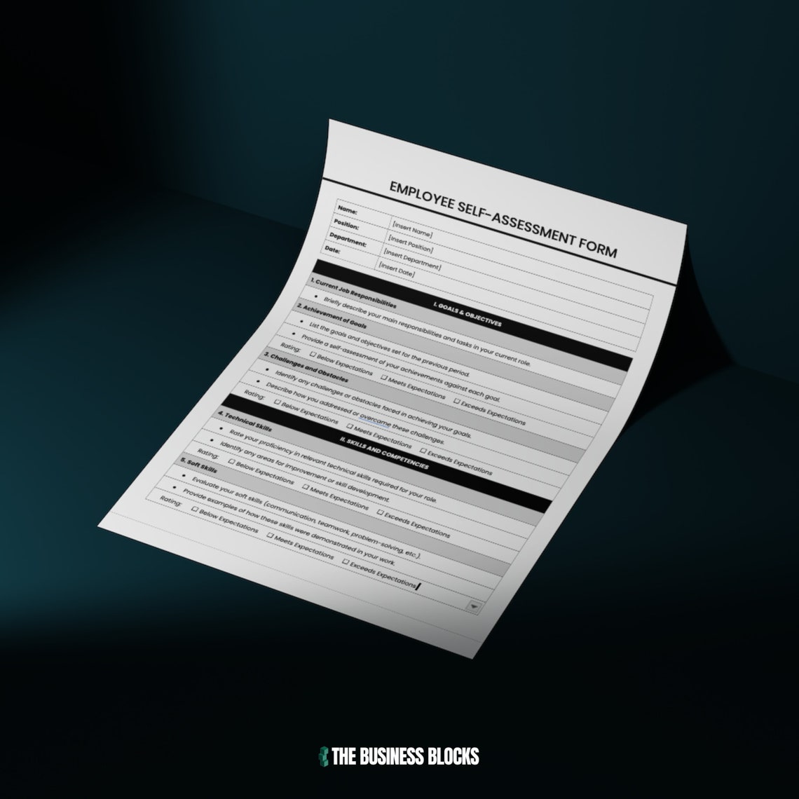 Employee Self-assessment Form Template Self-evaluation Form Performance ...