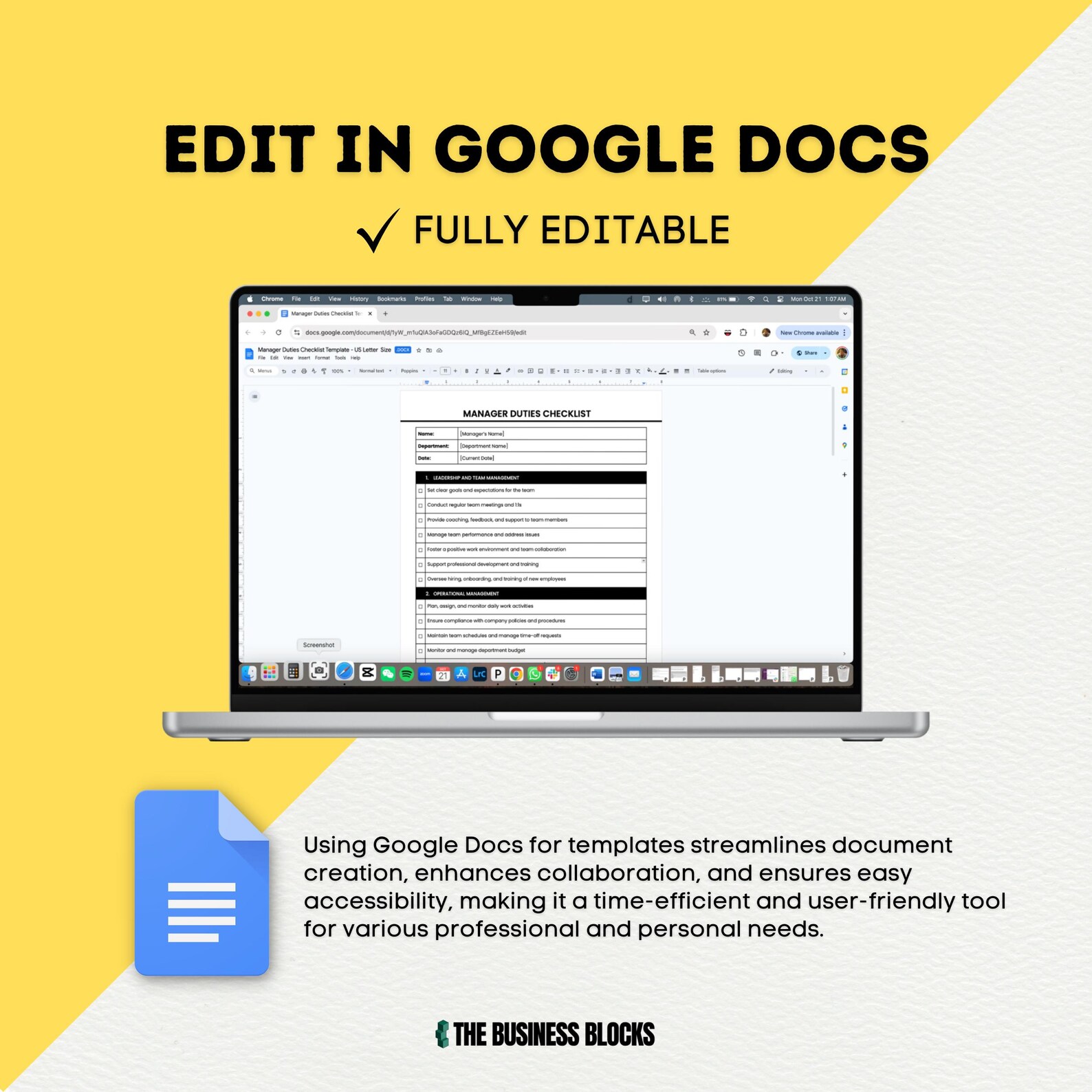 Manager Duties Checklist Template Daily Manager Tasks Checklist ...