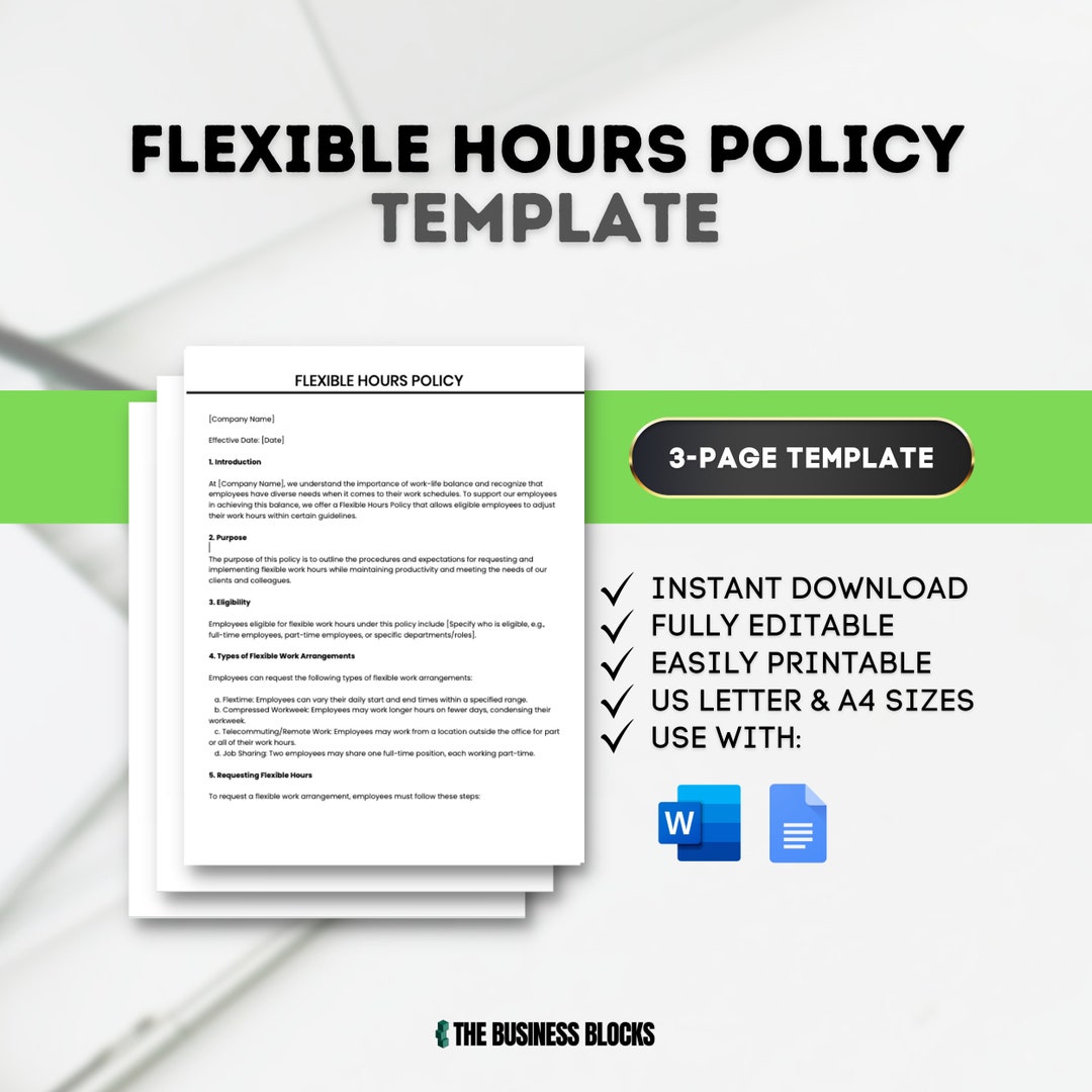 Flexible Hours Policy Template Human Resources Employee Onboarding New ...