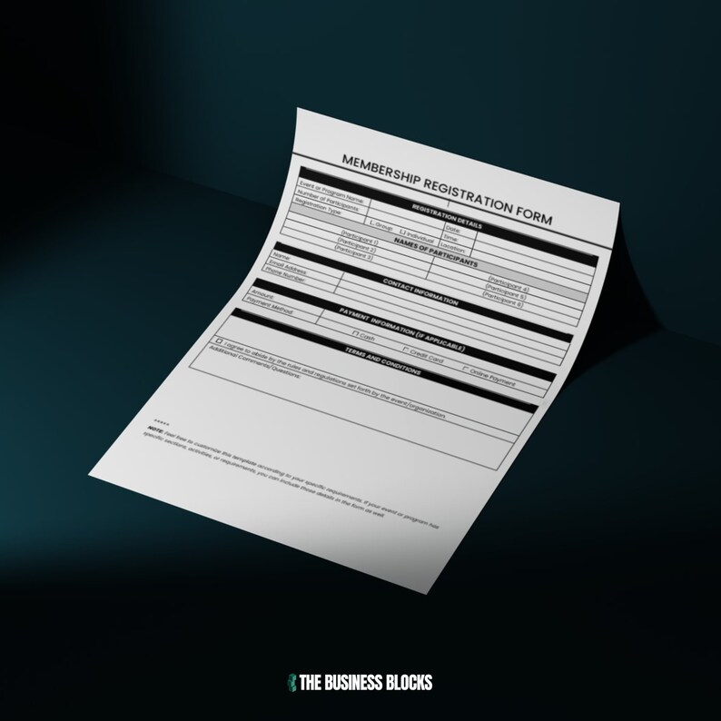 Membership Registration Form Template Membership Application Form ...