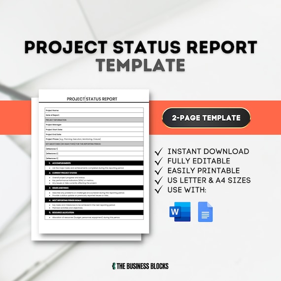 Project Management Status Report Template