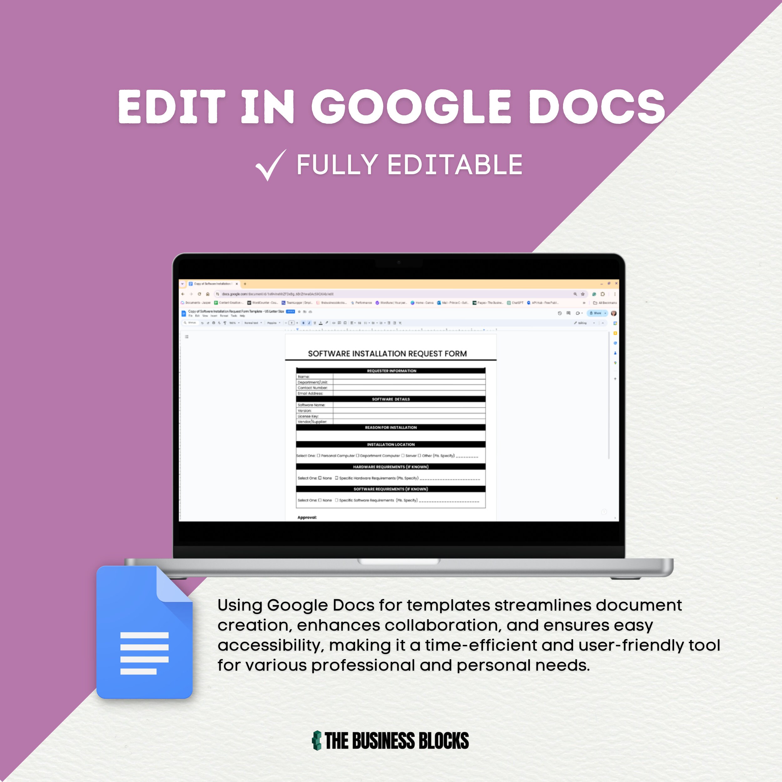 Software Installation Request Form Template Application Installation ...