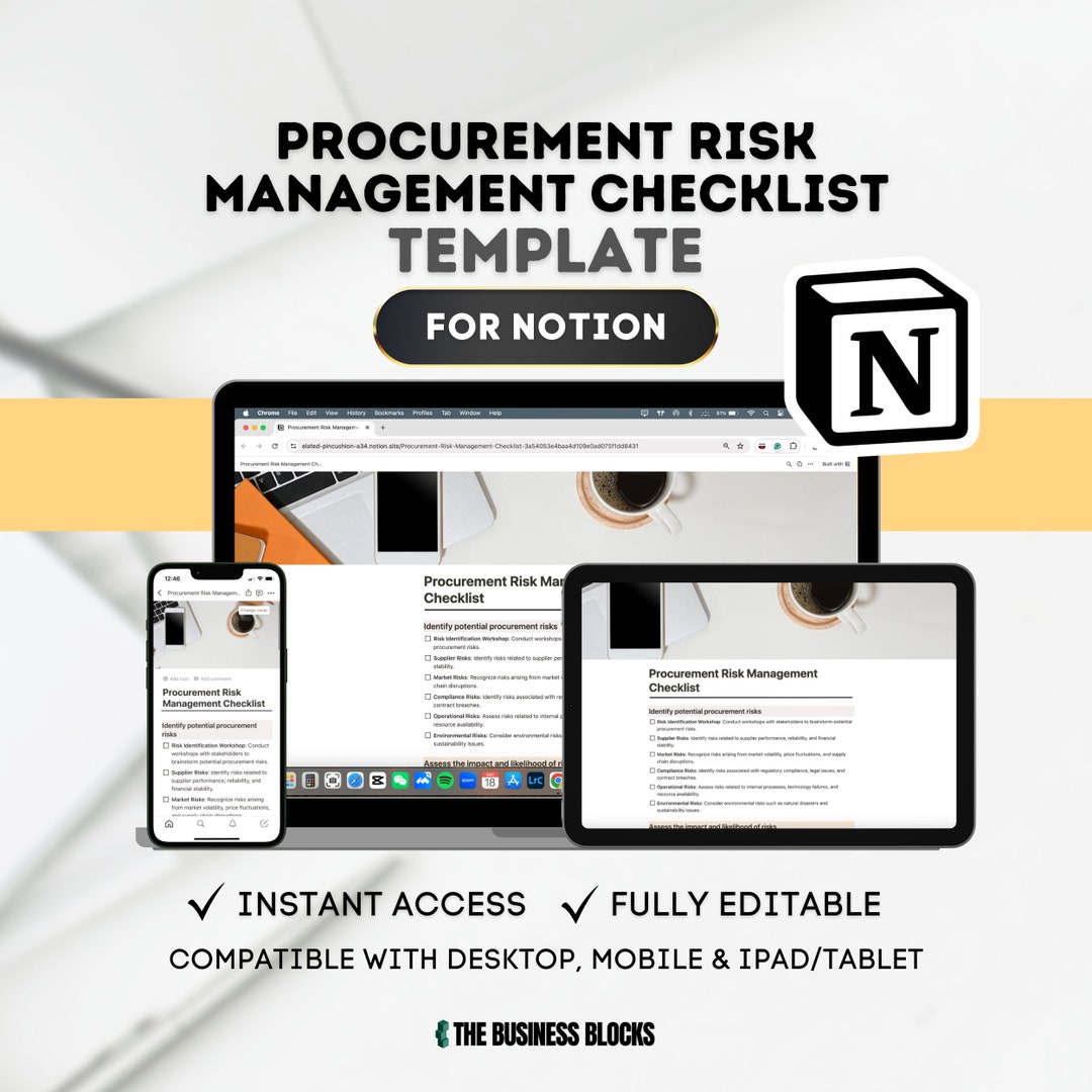NOTION Procurement Risk Management Checklist Template Procurement Risk ...