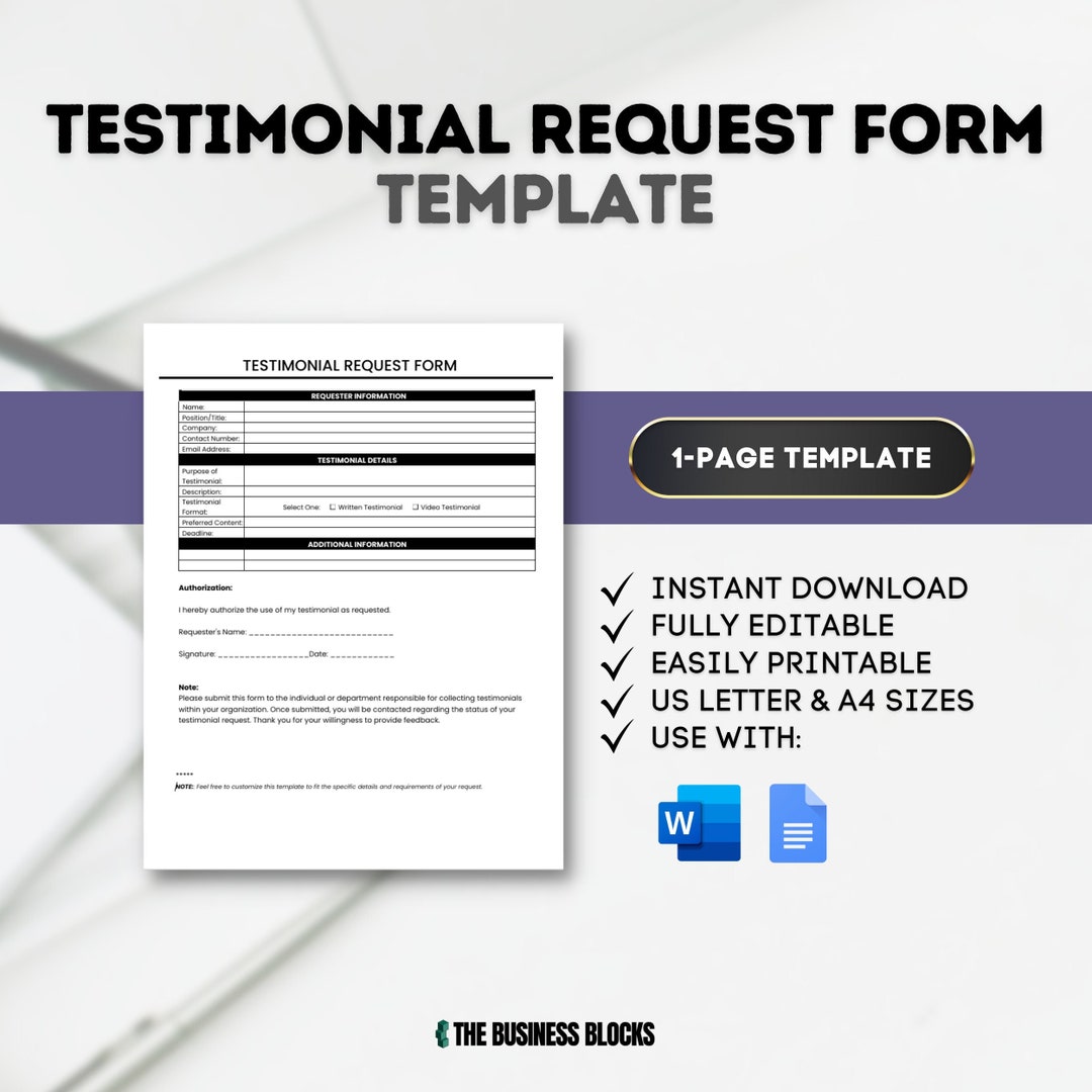 Testimonial Request Form Template Testimonial Submission Form ...