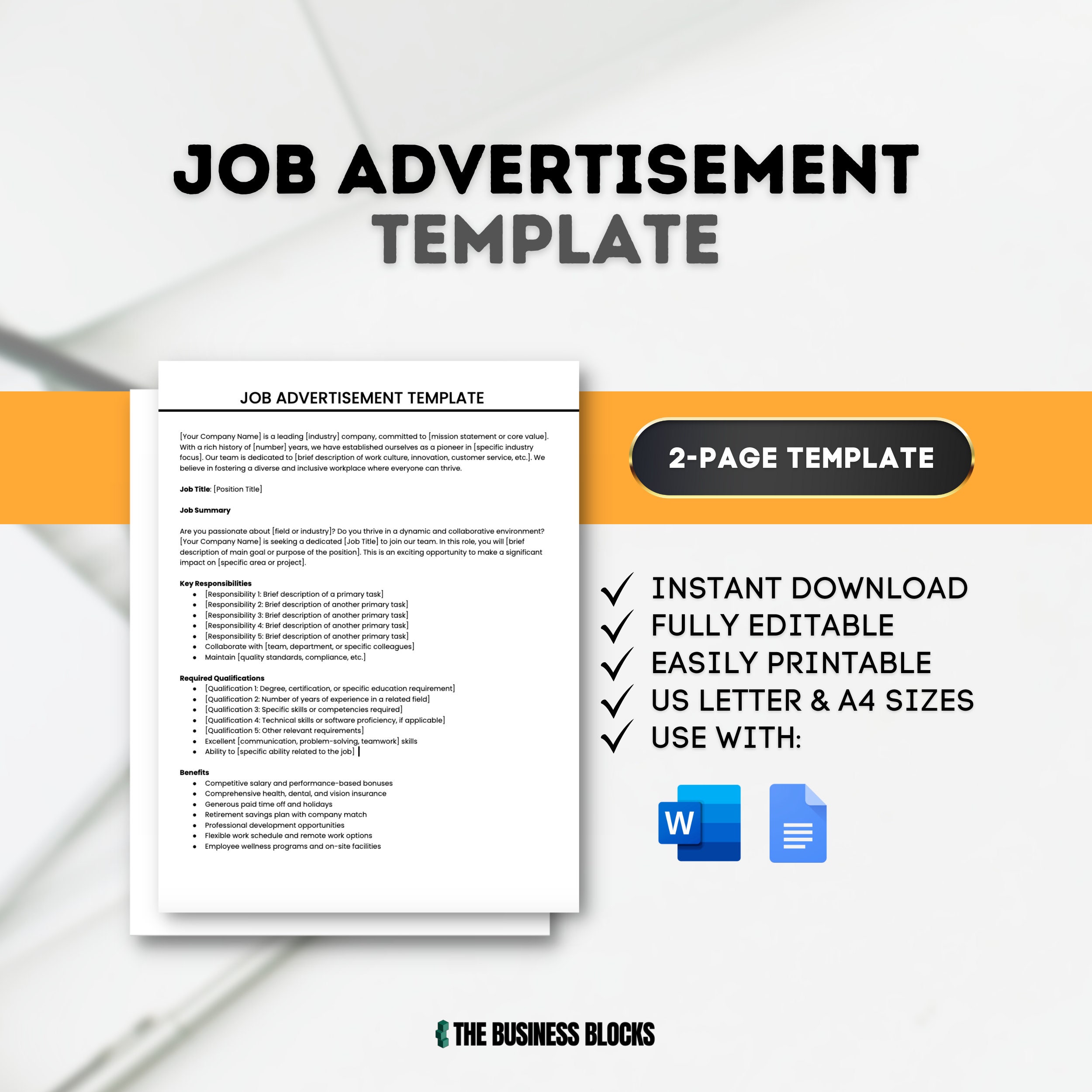 Job Advertisement Template Job Ad Example Job Posting Job Recruitment ...