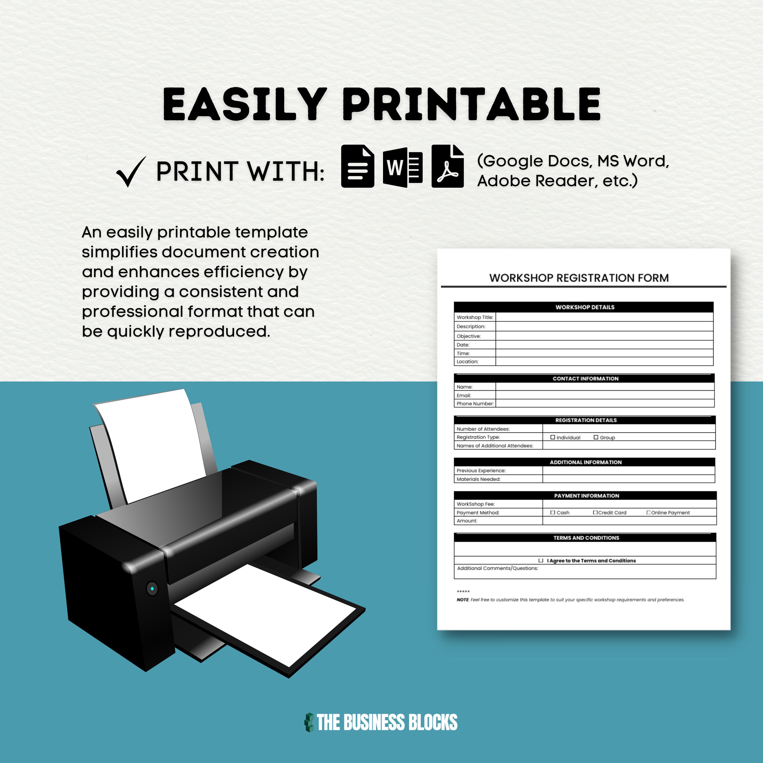 Workshop Registration Form Template: Editable Sign-up (digital Download ...